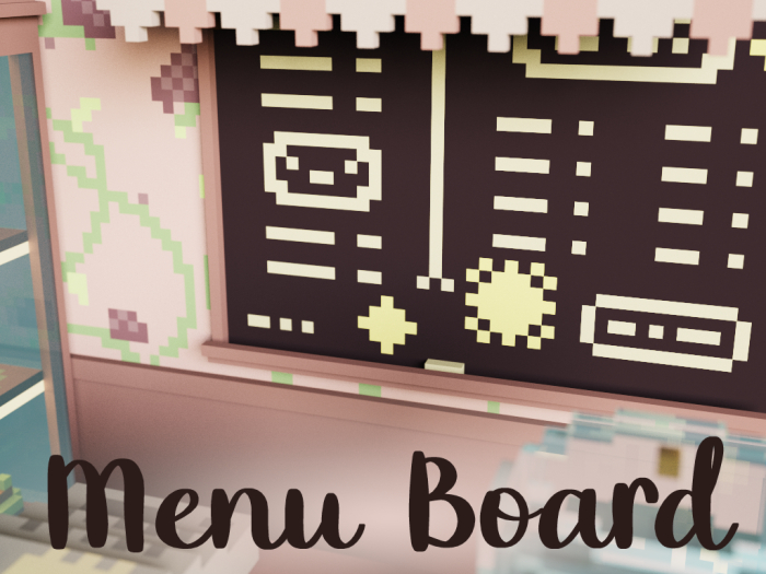 Second Life Marketplace - Pink Cafe Voxel Menu Board with Canopy 2 Prim Second Life Marketplace - Pink Cafe Voxel Menu Board with Canopy 2 Prim